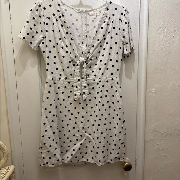 nine britton | Dresses | Nine Britton White Dress With Black Polka Dots ...